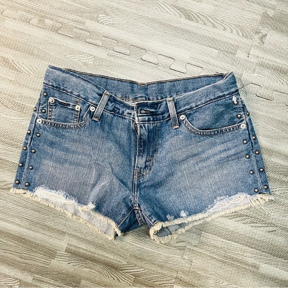 Levi's | Shorts | Levis 5 Studded Boho Denim Y2k Cut Off Shorts Size 28 ...